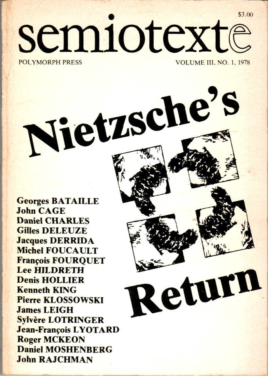 Semiotext(e) Nietzsche’s Return and Schizo-Culture – open access | Progressive Geographies