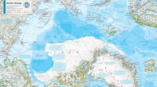 Mapping the shrinking of the Arctic ice sheet in National Geographic ...