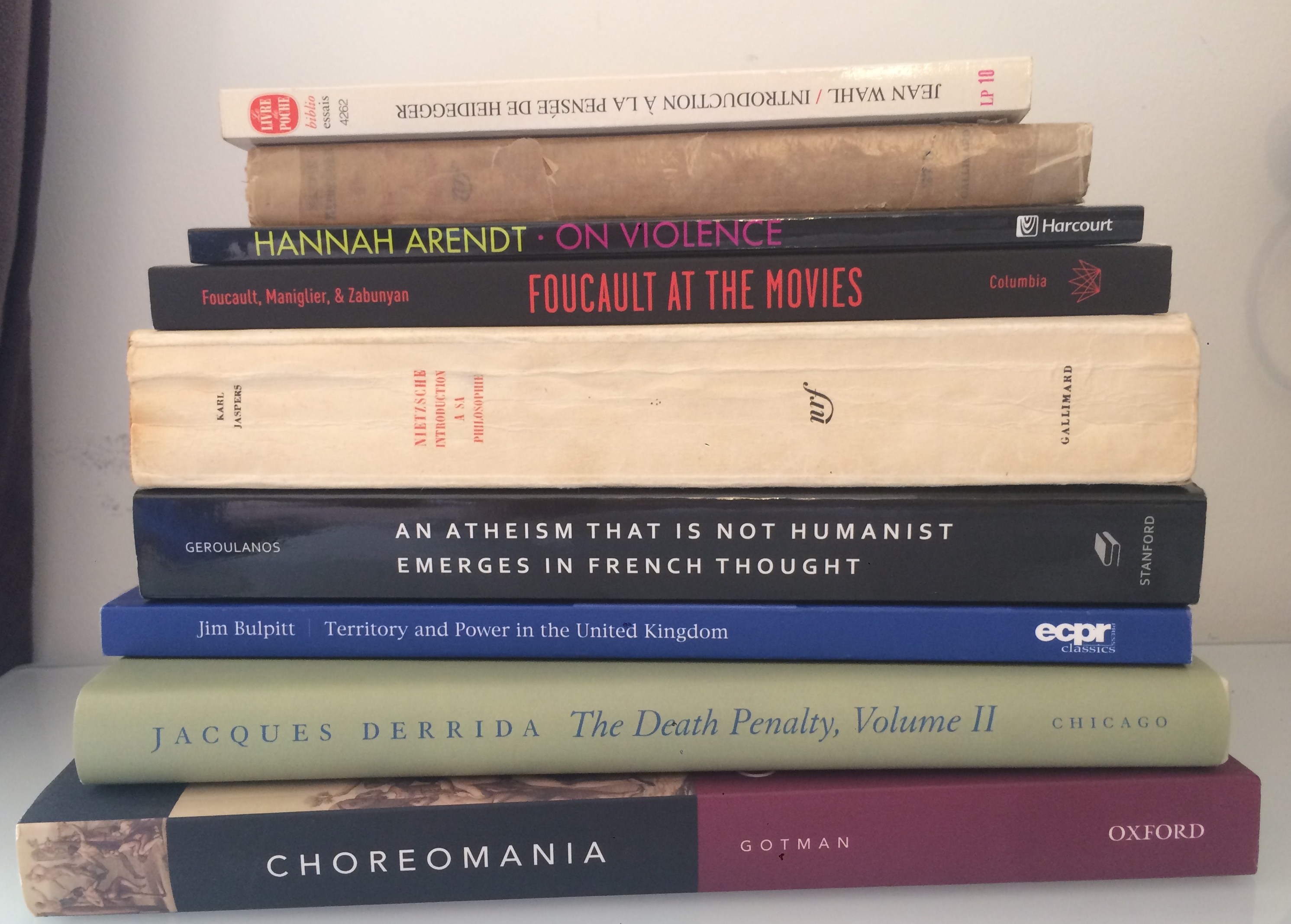 Books received – Wahl, Arendt, Foucault, Jaspers, Geroulanos, Bulpitt ...